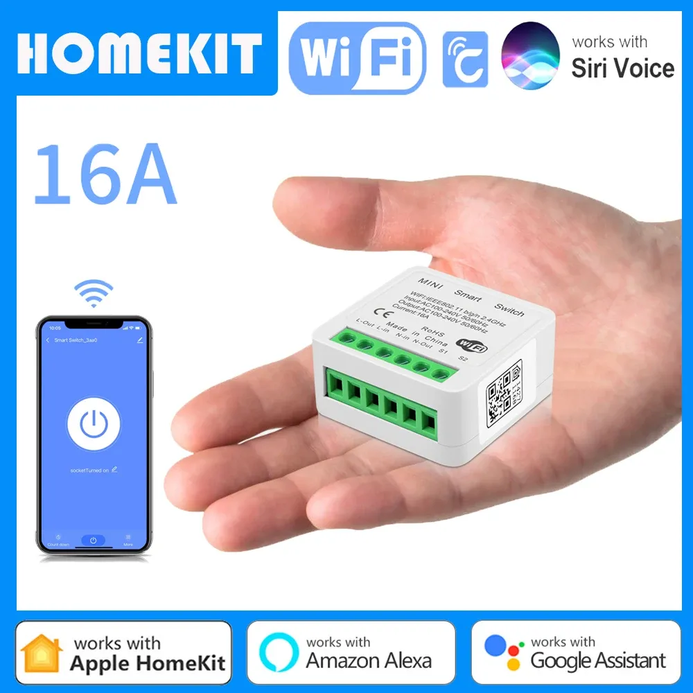Smart Home MINI WIFI Wall voltage sensing relay with 16A 2-Way Control ...