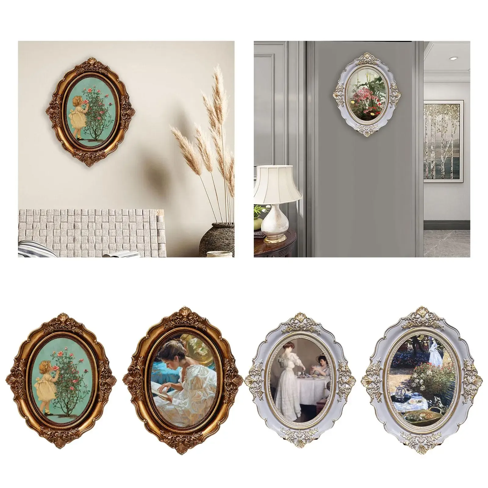 antique looking oval frames