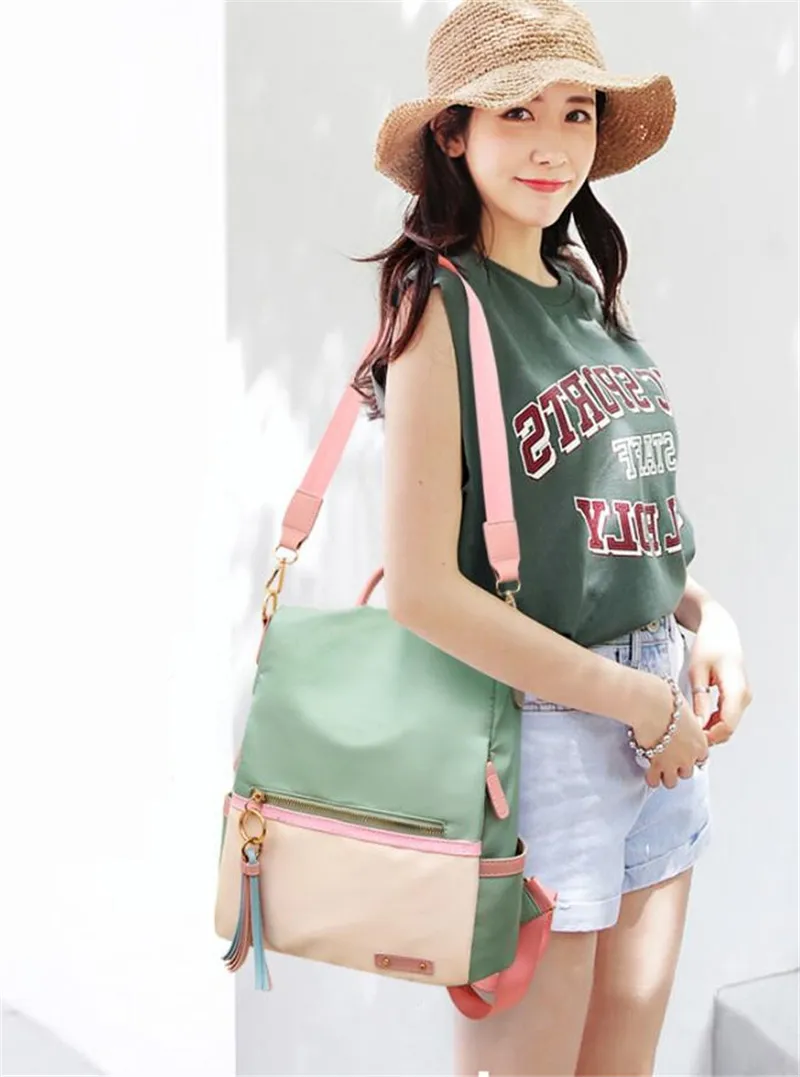 Gusure Contrast Color Oxford Backpack Large Capacity School Girl ...
