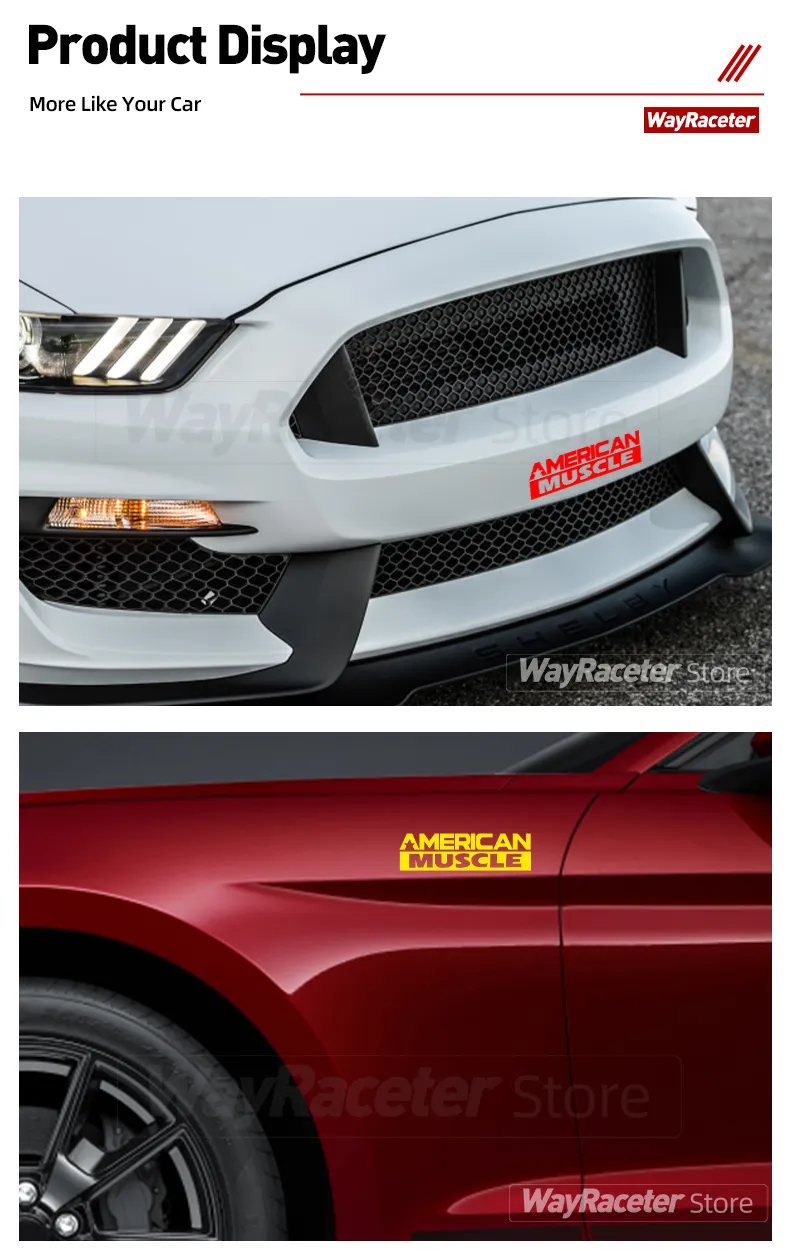 Car Door Bumper Window Grill Side Fender Wing Sticker American Muscle ...