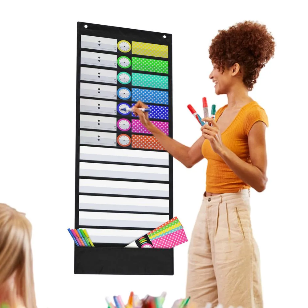 Optimized Product Title: Daily Schedule Pocket Chart Clock With Dry ...