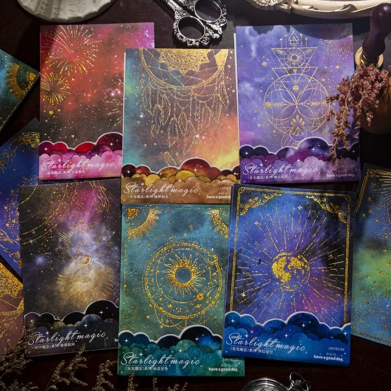 Wholesale Fantasy Starry Night Series Aesthetic Journal Stickers Set 10 ...