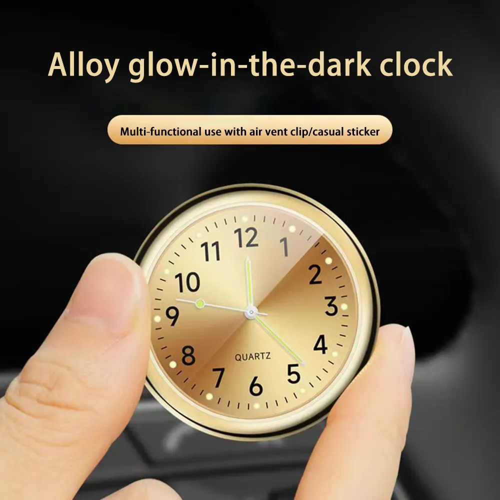 Small Clock Digital Luminous Mini Car Clock, Stick On Dashboard Clock ...