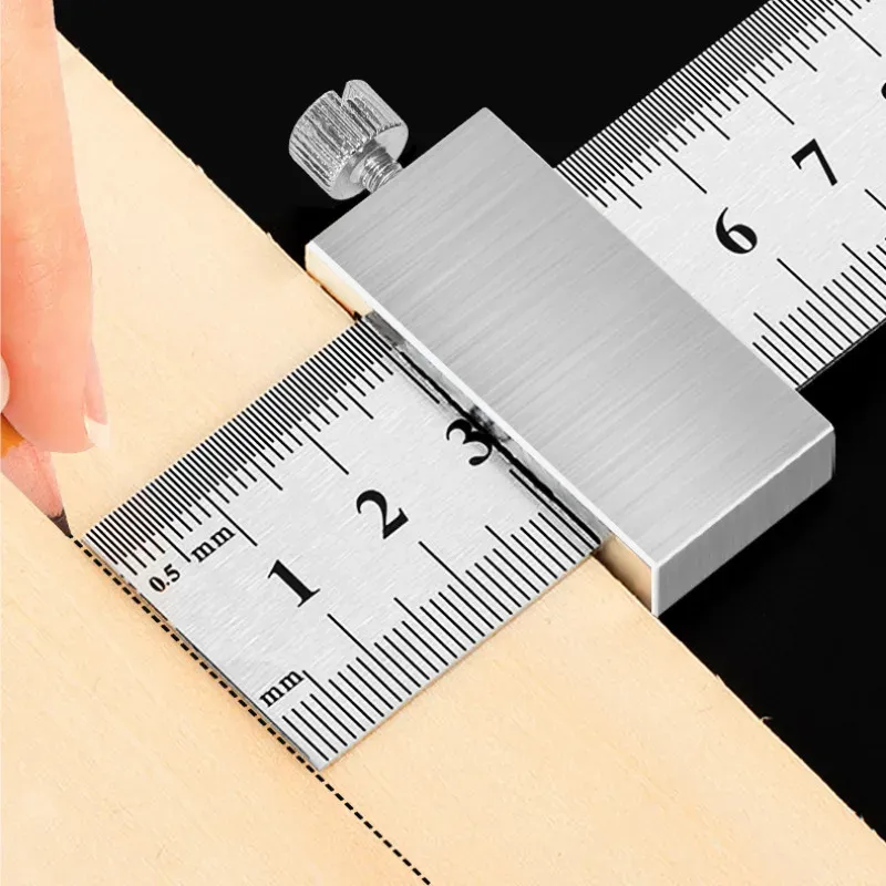 Woodworking Edge Ruler | Carpenter Square Set Steel Ruler Positioning ...