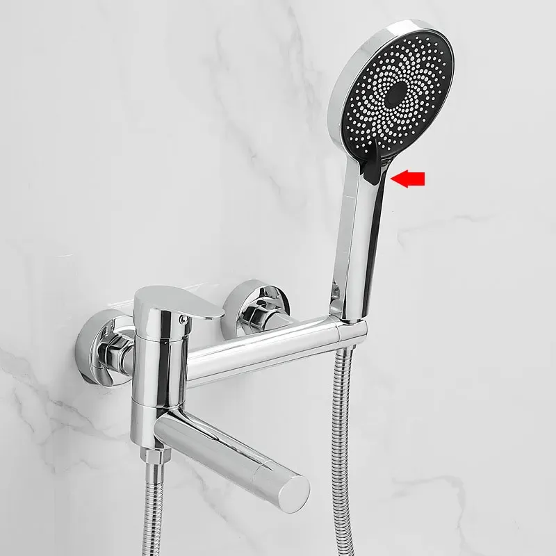 Shower Faucet Bathroom Hot and Cold Bathtub Faucet with 180 Degree ...