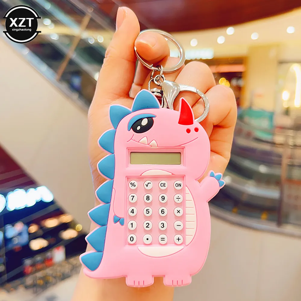 DHgate.com:2024Colorful Dinosaur Silicone Keyring Calculator Pendant ...