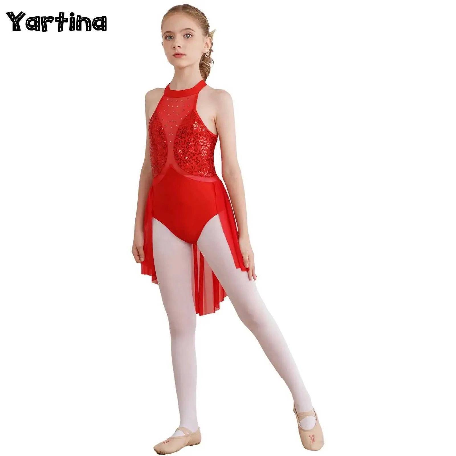 Sparkling Sequin Sheer Mesh Leotard Ballet Dress For Girls Perfect For ...