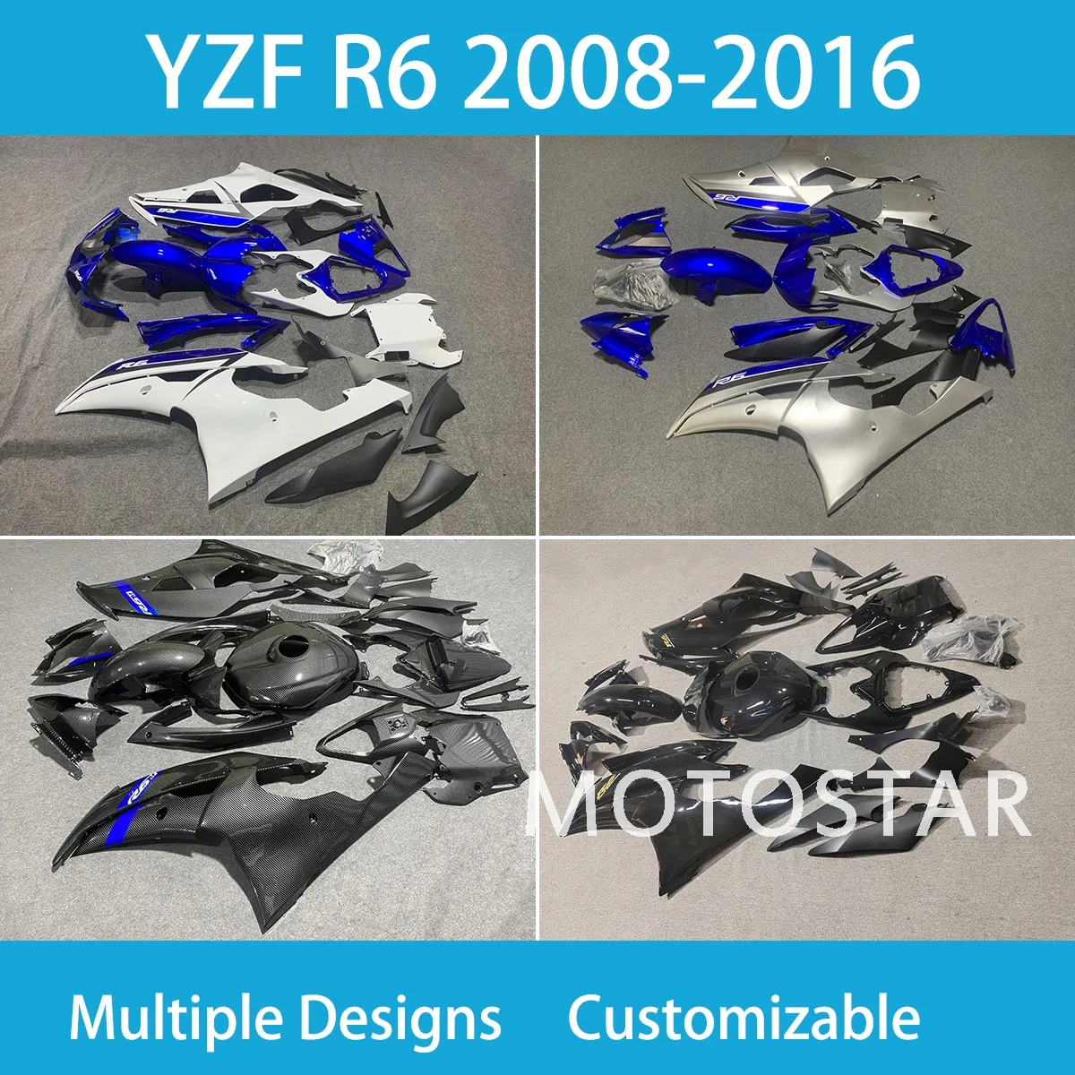Custom 2007 Yzf R6 Fairings For Yamaha YZF R6 2017 2023 100% Fit ...