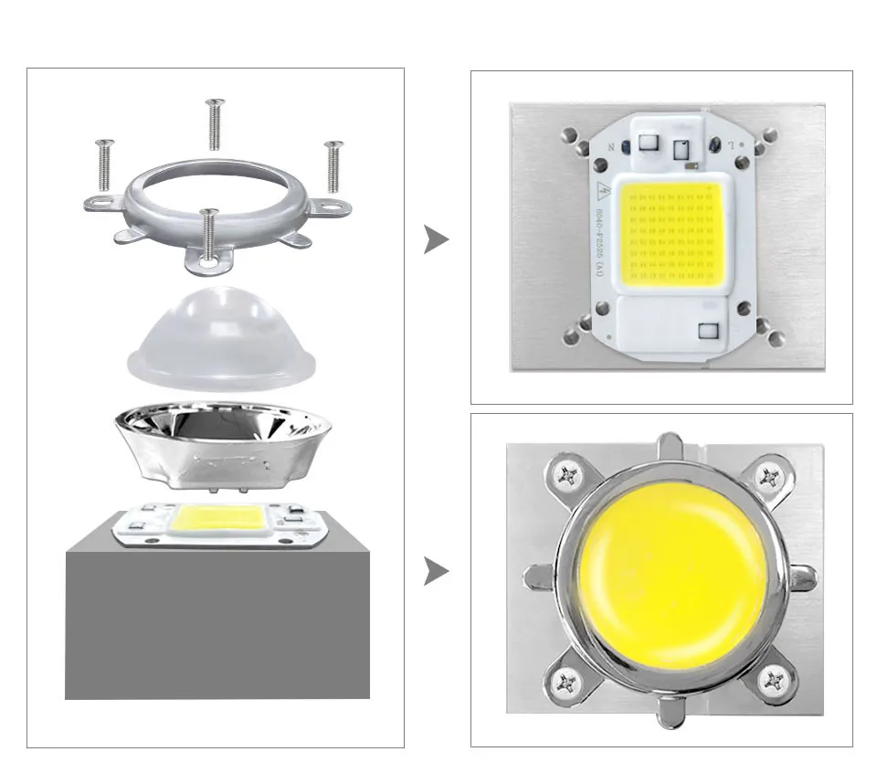 44mm LED Lens Optical Glass with 60 and 120 Degree Beam Angles, 50mm ...