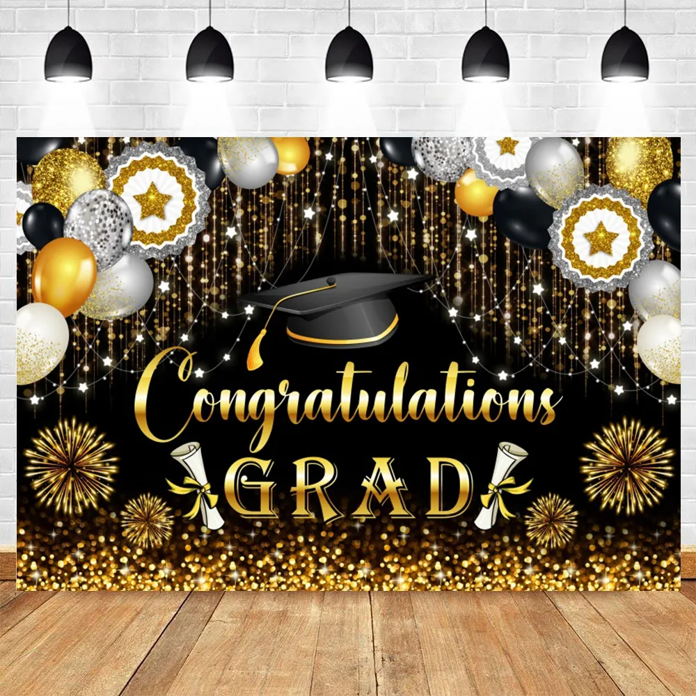 Elegant Graduation Party Backdrop: Golden Glitter... From Ddmysmile ...
