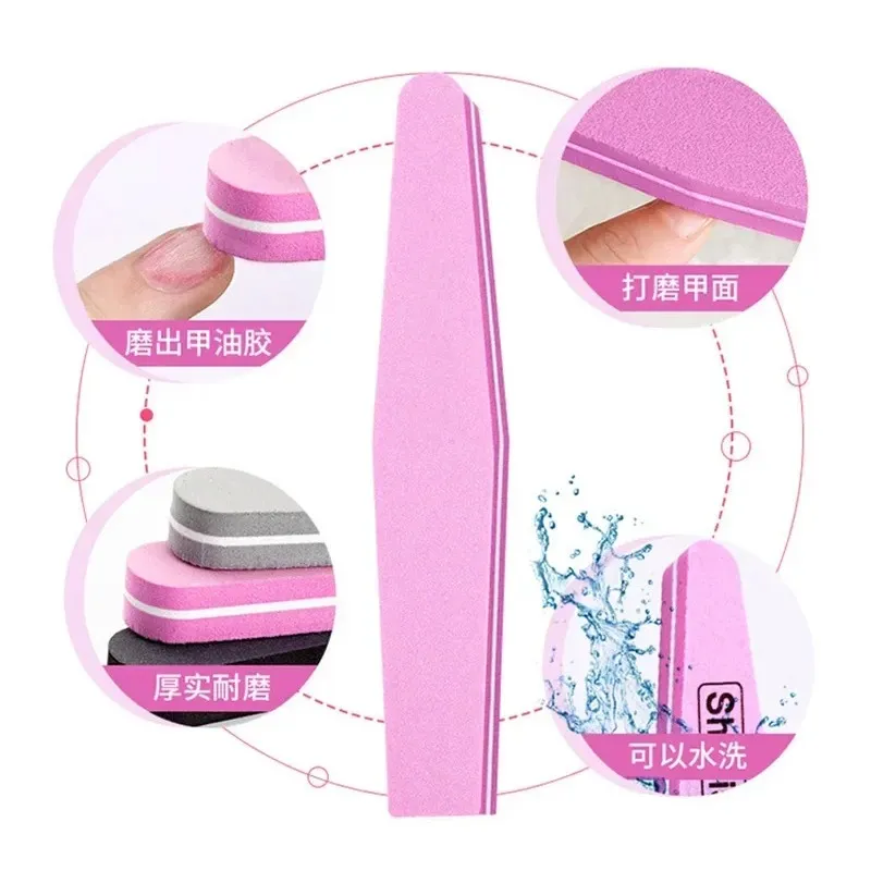 Double-sided Nail File Blocks Colorful Sponge Nail Polish Buffing ...