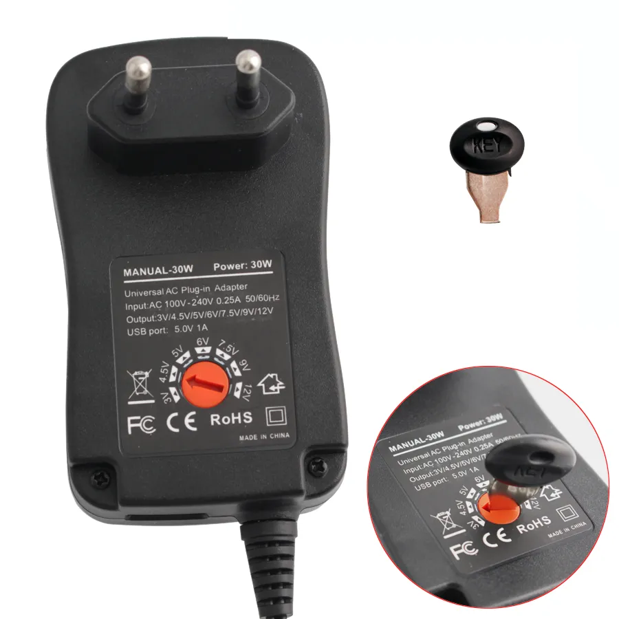 Universal Power Supply: 30W Adjustable Voltage LED Light Strip AC ...
