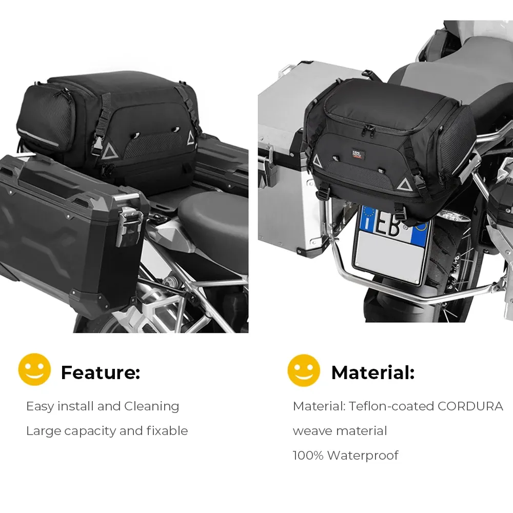 Universal Motorcycle Tail Bag - Waterproof Rear Seat Luggage Rack Bag ...