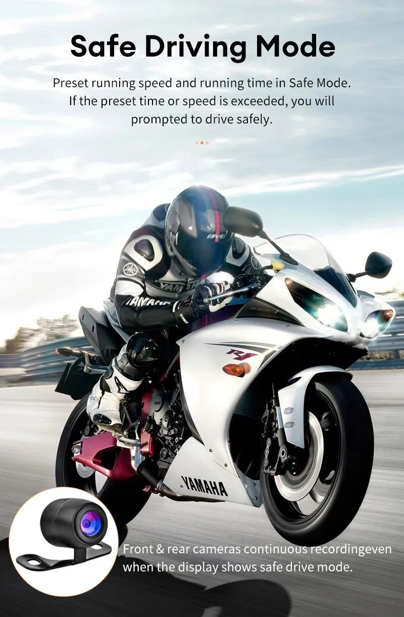 1080P Waterproof Motorcycle Camera DVR with 3.0-Inch Front and Rear ...