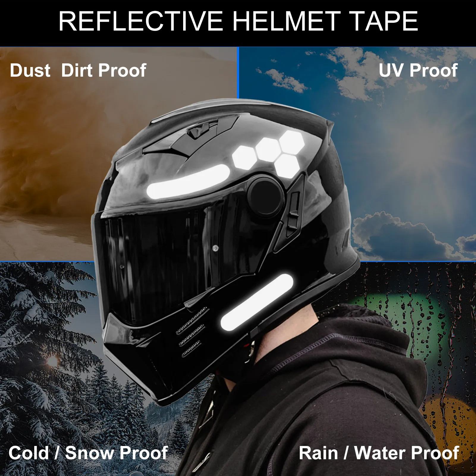 Reflective Motorcycle Helmet Stickers: Simple & Effective Safety Tape ...