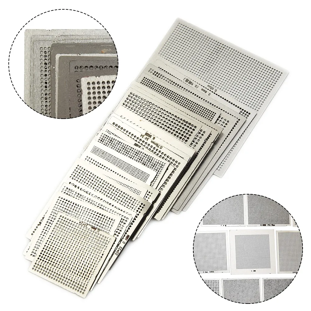 Universal BGA Reballing Stencil Kit Silver Steel Heat Resistant Net For ...