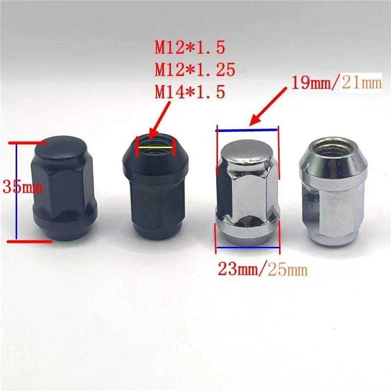 DHgate.com:Steel Wheel Lug Nuts Covers, M14x1.5 M12x1.5 M12x1.25 Bulge Acorn Cone Seat Bolt Head ...