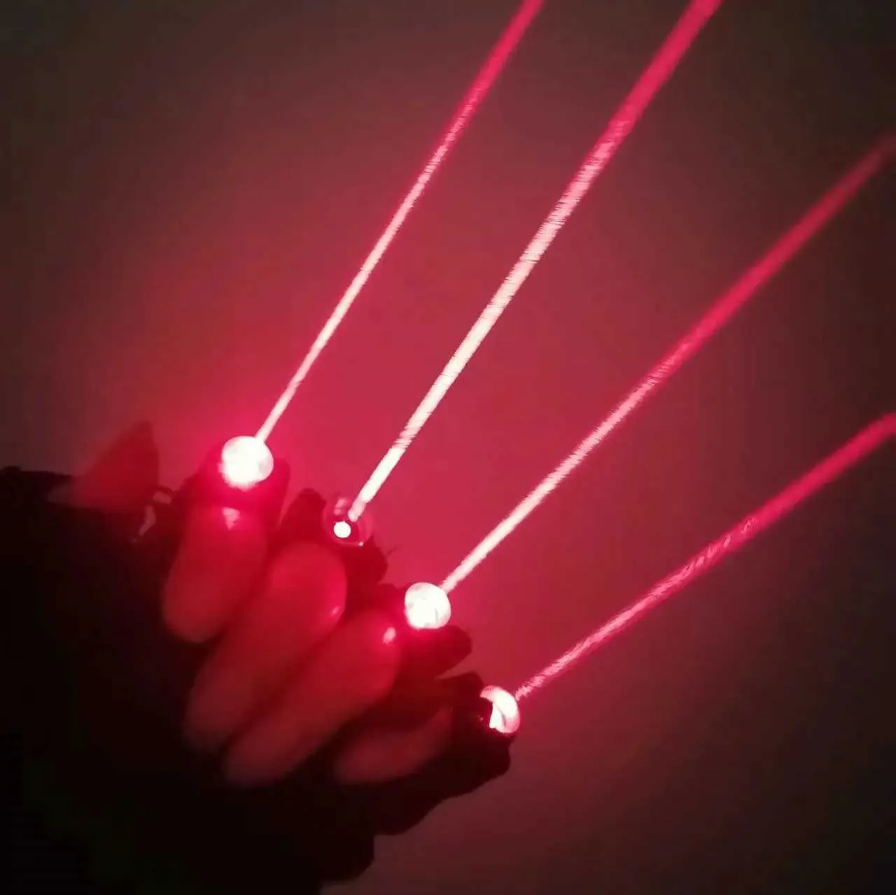 DHgate.com:2-in-1 Red Multi-Beam Laser Gloves: 650nm Laser Module LED ...