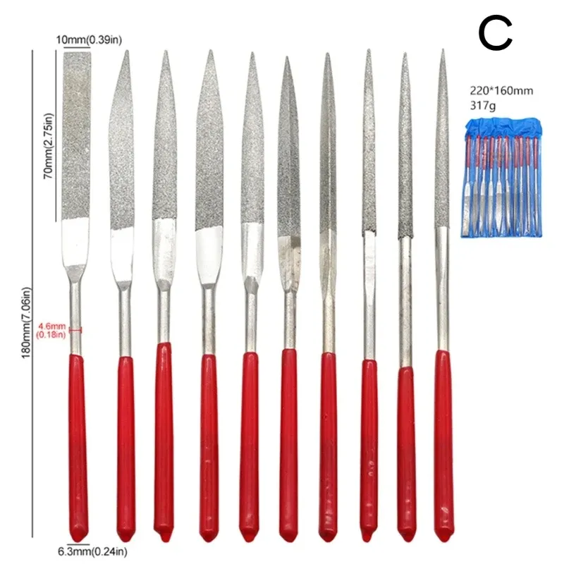 diamond needle file flat