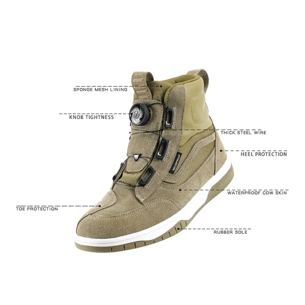 DHgate.com:Studded Breathable Summer Motorcycle Boots for Men - Non ...