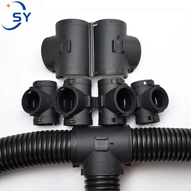 Bellows Tee Fittings PA66 Plastic Hose Connector Waterproof Flame ...