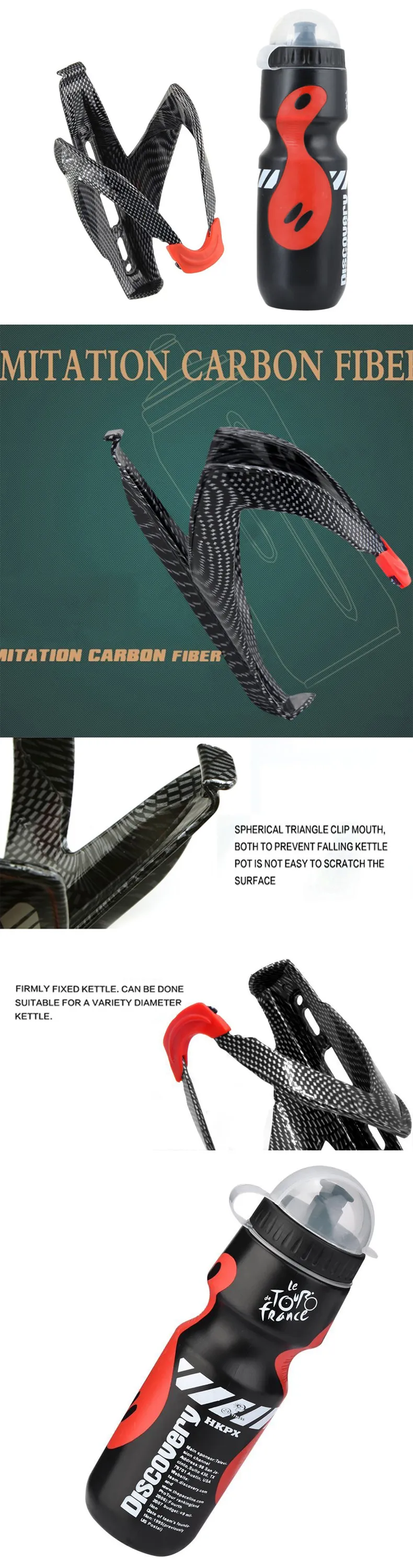 Bike Water Bottle with Holder Cage Bracket for Bicycle Cycling Sports Drink Jug Portable Outdoor ...