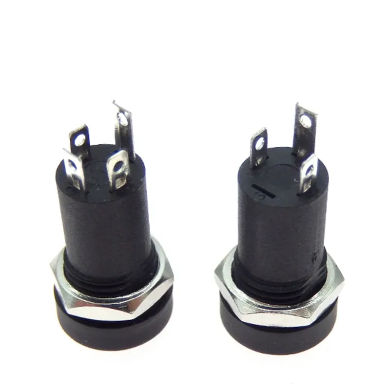 PJ392A 5 Pack 3.5mm Audio Jack Sockets 3/4 Pole Black Stereo Panel ...