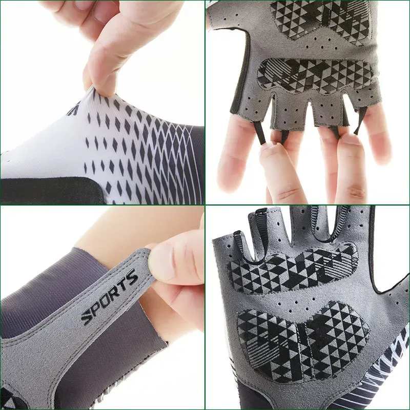 Gel Pad Cycling Gloves - Touch Screen Compatible Half Finger Sports ...