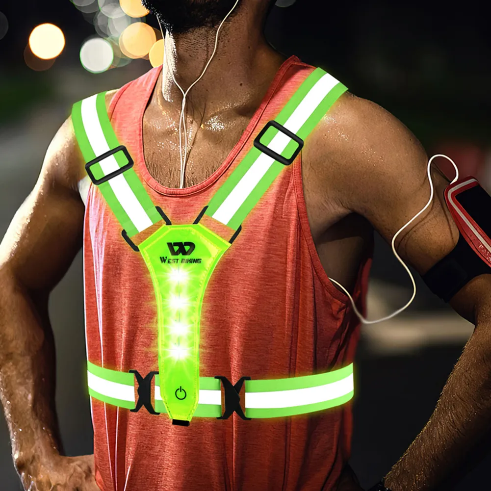 Cycling Reflective Vest - High Visibility LED Safety Vest for Running ...