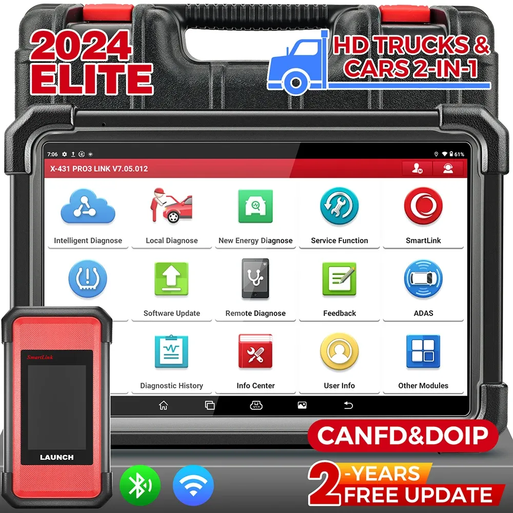 X 431 PRO3S+ SmartLink HD 12V Car & 24V Truck Full Autel Tpms Tool With Auto OBD2 Scanner ...