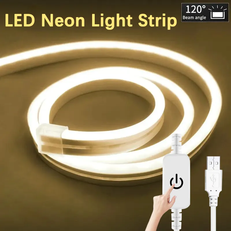Flexible Waterproof Neon Zigbee Light Strip With Touch Sensor And 108 ...
