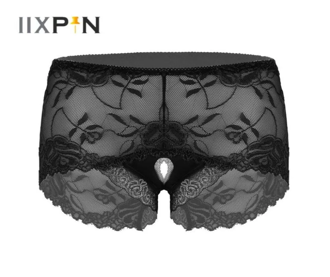 Erotic Lace Patchwork Open Crotch Panties Com For Women Mid Waist