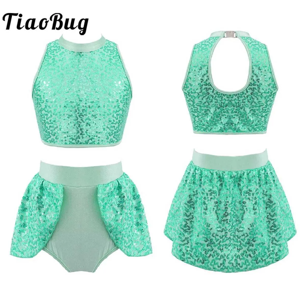 DHgate.com:Shimmering Girls Dance Set: Crop Top & Skirt for Ballet ...