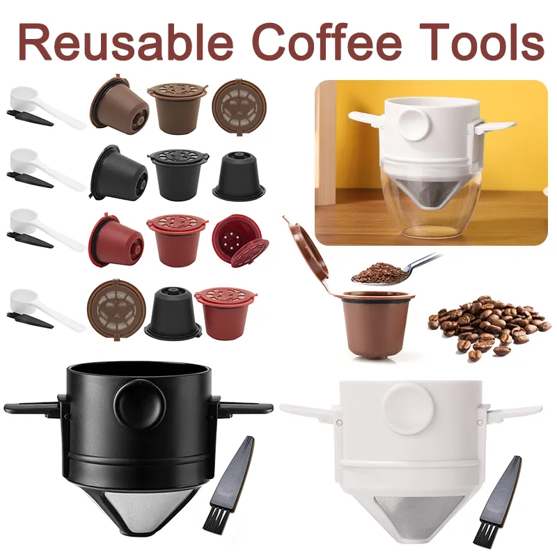 Refillable Coffee Filter: Reusable Coffee Capsule Filters with Brush ...