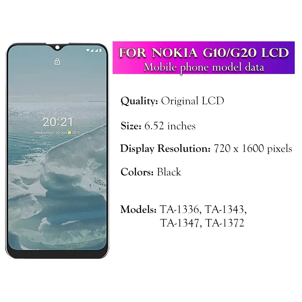 6.52inch Original LCD ForG10 G20 LCD Display Touch Screen Digitizer ...