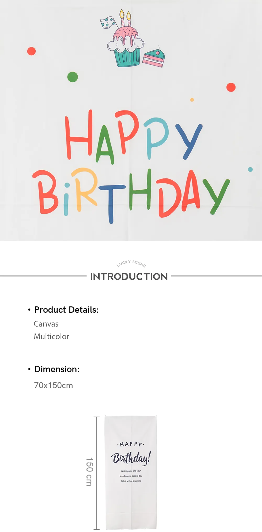 Canvas Flannel Birthday Fabric Poster White Curtain Backdrop Banner for ...