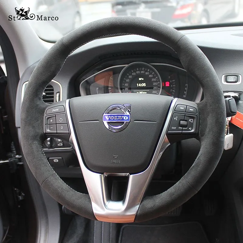 DIY Custom Suede Leather Hand Stitched Car Interior Decoration Steering ...
