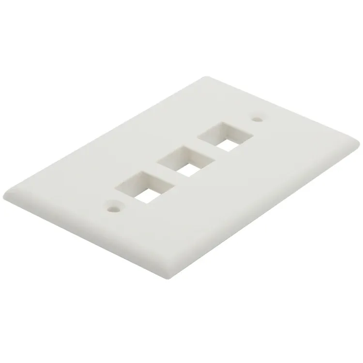 3-Port Keystone Wall Plate - 114 x 70mm - White - Paintable - Ideal for ...