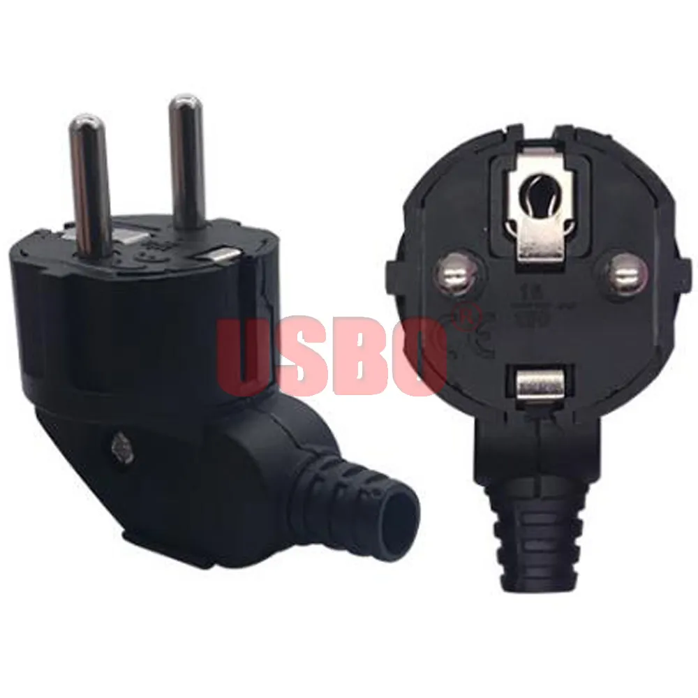 Elbow Black White 16A 250V Detachable Electric Plug Power Cable Wiring ...