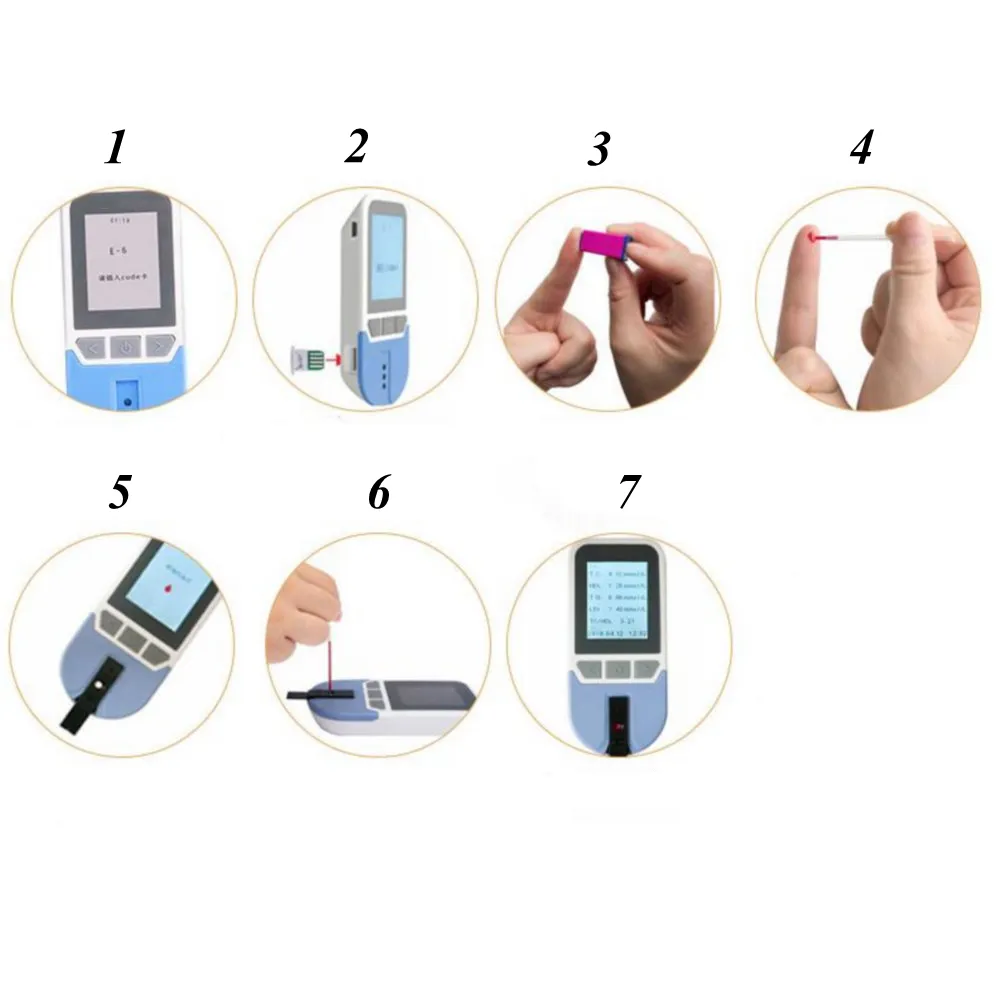 4 In 1 Lipid Profile Meter Measurement For High And Low Density ...