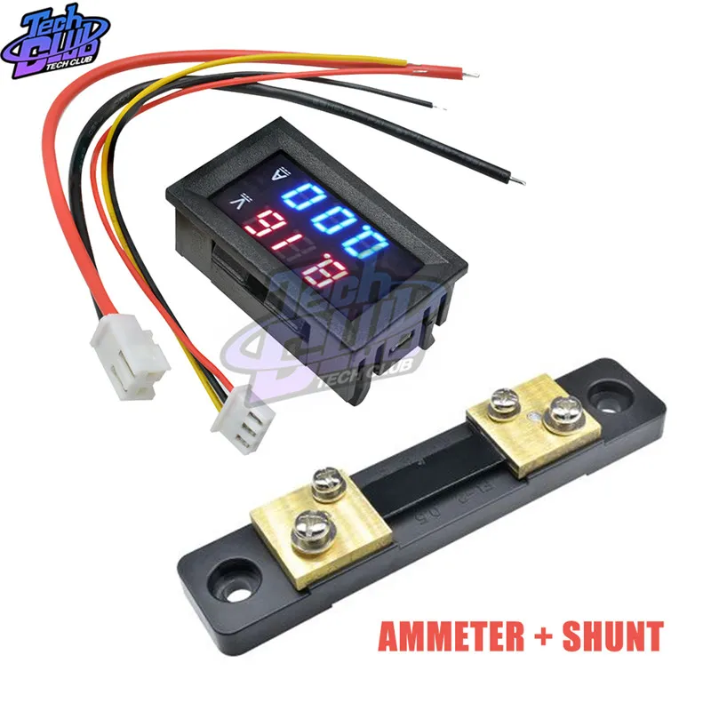 Digital ampere meter and voltmeter for Car - 100V DC with LED Display ...