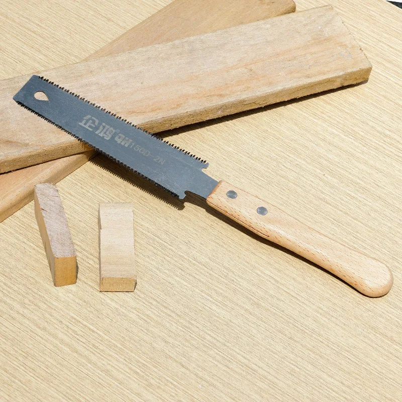 Double Sided Mini Hand Saw with 6 in SK5 Steel Flexible Blade and Beech ...