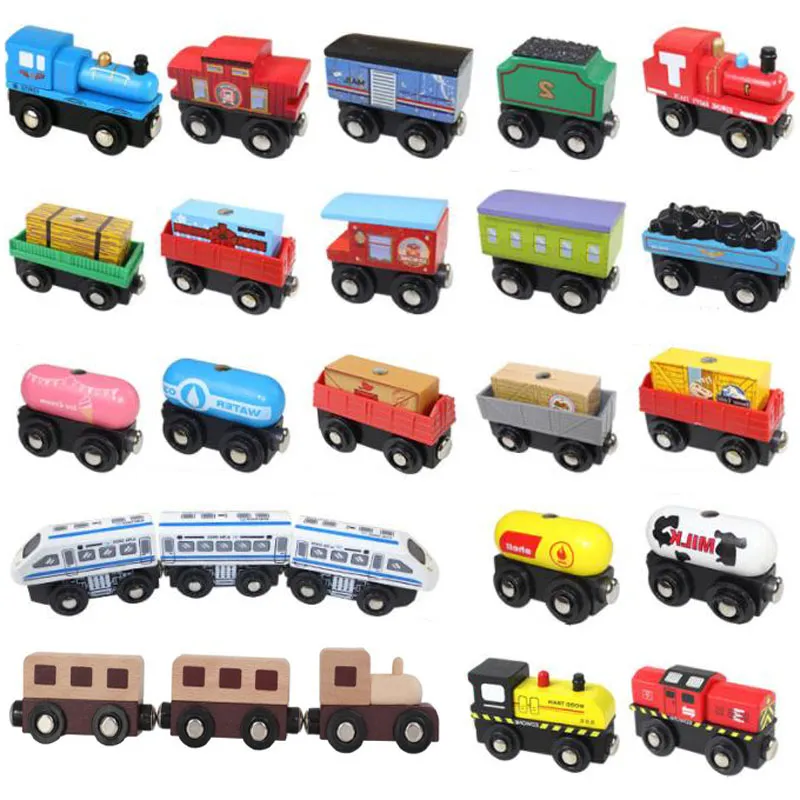 DHgate.com:2024 Colorful Magnetic Wooden Vehicle Set for All Railway ...