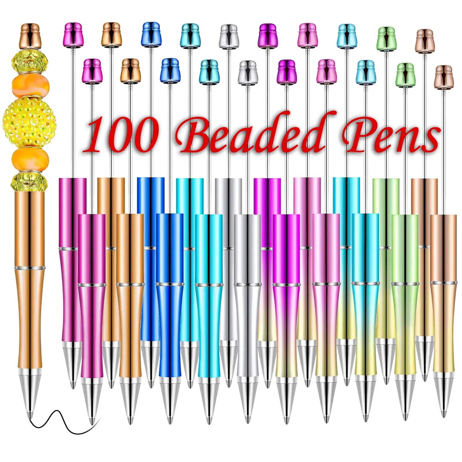 10-Color Beadable UV Electroplated Ballpoint Pens: Express Your Style ...