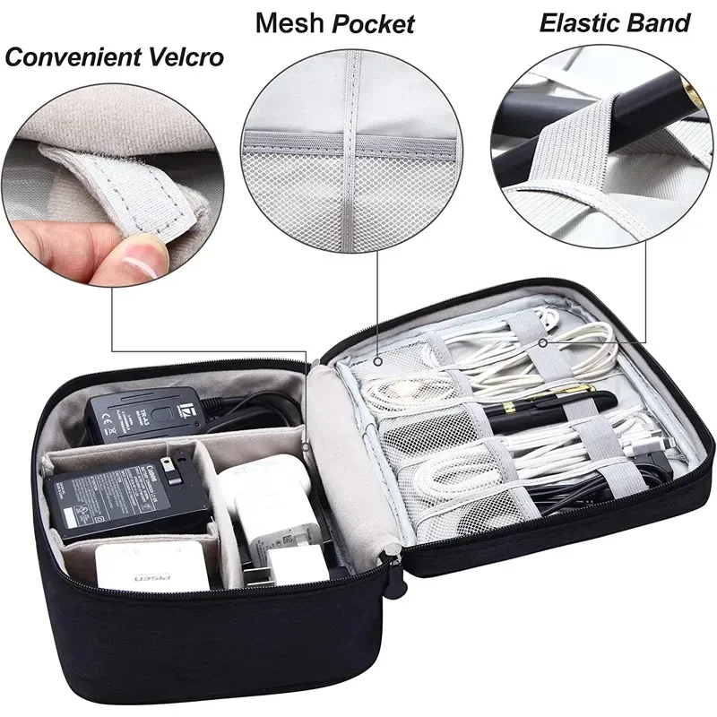 Portable Digital Storage Bag USB Gadget Waterproof Cable Organizer ...