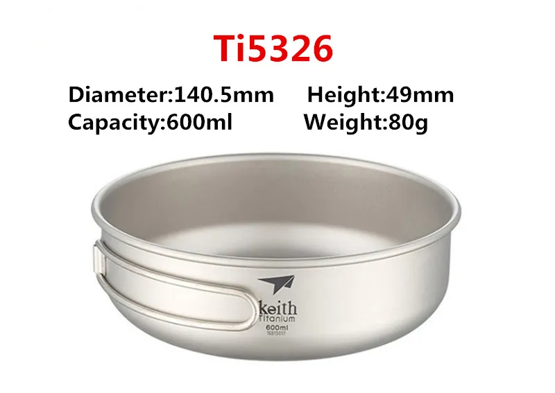Keith Titanium Folding Bowls with Foldable Handles, 300/400/500/600 ml ...