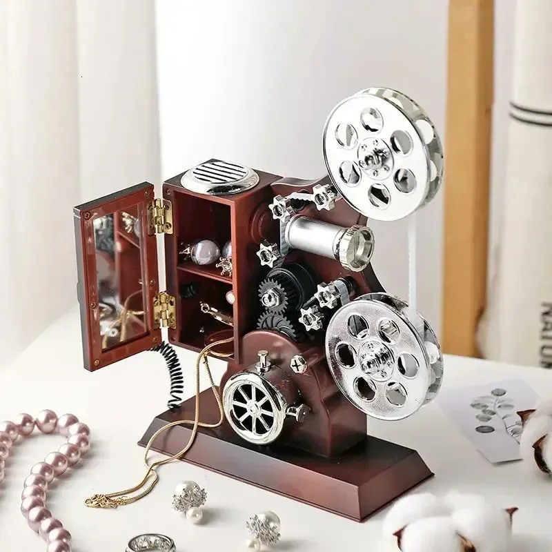 Retro Movie Projector Music Box Classic Pleasure Craft Jewelry Storage ...
