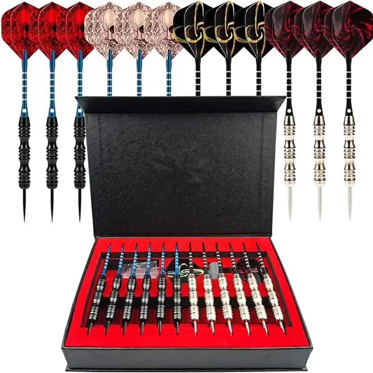 Professional Steel-Tip Darts Set: Metal Darts with Sharpener and Case ...