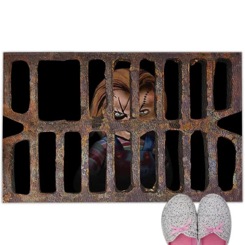 Clown Horror Floor Mat - 3D Halloween Sewer Manhole Cover Carpet, Non ...