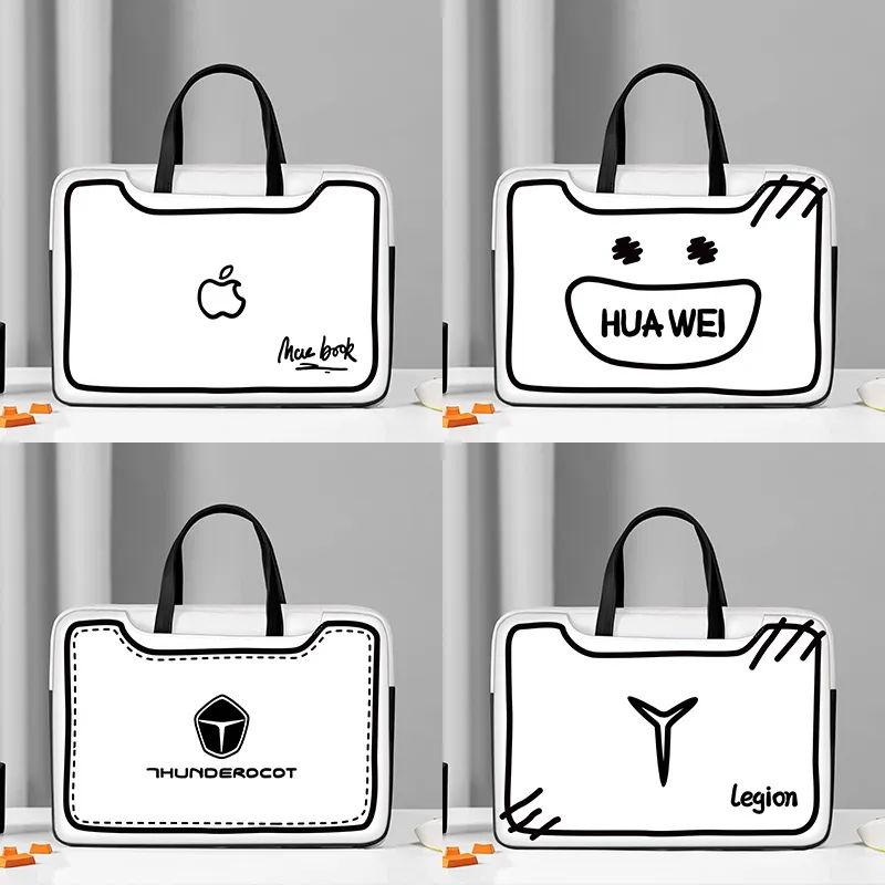 Simple Laptop Bag PU Shockproof Carrying Case 13-17 Inch Laptop Sleeve ...